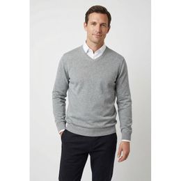 MARVELIS Herren MARVELIS Strickpullover V-Ausschnitt, regular fit, Baumwolle grau XL