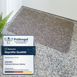 ANDIAMO Fu&szlig;matte &raquo;Samson, Made in Netherlands&laquo; rechteckig 6 mm H&ouml;he Schmutzfangmatte, waschbar, rutschhemmend, auch als 2er Set erh&auml;ltlich grau Baumwolle, 