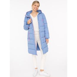 Zwillingsherz Damen Steppmantel &raquo;K&uuml;stentraum&laquo; mit maritimen Details, farbige Zierkante vorne und an den Taschen blau M