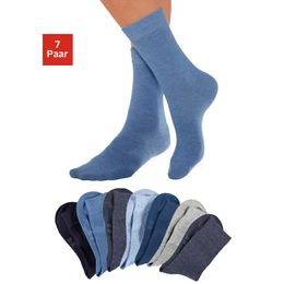Lavana Damen Basicsocken Packung, 7 Stk. tlg. mit druckfreiem B&uuml;ndchen blau 39-42