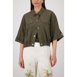monari Damen Hemdjacke &raquo;Jacke Modal&laquo; ohne Kapuze Regular fit mit Druckkn&ouml;pfen gr&uuml;n 42