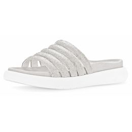 Gabor Damen Pantolette , Plateau, Sommerschuh, Schlappen in funkelnder Optik silber 42