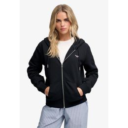 Superdry Damen Kapuzensweatjacke &raquo;SIGNATURE EMB ZIPHOOD&laquo; Baumwollmischung, relaxed fit schwarz XL