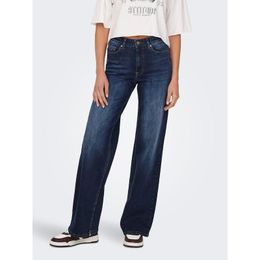 Only Damen Only 5-Pocket-Jeans &raquo;ONLMADISON &ndash; Weite Jeans mit hoher Taille und 5-Pocket-Design&laquo; weit, modisch, Denim, Baumwollmischung blau XL (42), 