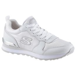 Skechers Damen Sneaker &raquo;Gold ́n Gurl&laquo; Freizeitschuh, Halbschuh, Schn&uuml;rschuh mit Metallic-Details wei&szlig; 40