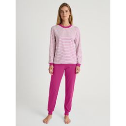 Calida Damen Calida Schlafanzug 2 Single-Jersey Qualit&auml;t, Langarm, Rundhalsausschnitt pink XS (36/38)