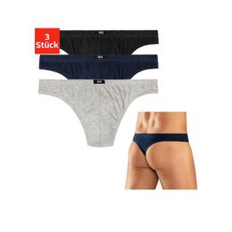 H.I.S. H.I.S Herren String Packung, 3 Stk. aus weichem Baumwoll-Stretch blau XL, 3 Stk.