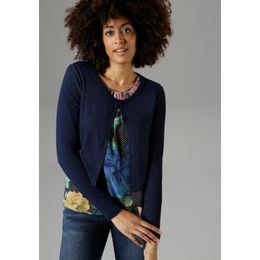 Aniston Selected Damen Aniston SELECTED Bolero mit 2 Kn&ouml;pfen blau 38