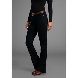Arizona Damen Bootcut-Jeans &raquo;Shaping&laquo; elastische Passform, Bootcut-Beinform, Used-Waschung, hohe Taille schwarz 44, N-Gr