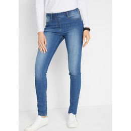 bonprix Damen bonprix Jeansjeggings &raquo;Jeggings Mid Waist, Bequembund&laquo; Slim Fit Passform, Mid Waist Schnitt, mit Bequembund blau 40, N-Gr