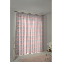 WIRTH Vorhang &raquo;Benewitz&laquo; Kr&auml;uselband 1 Stk. tlg. rot Jacquard, Baumwolle, Polyester 125cm, Kr&auml;uselband, 65cm