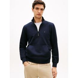 Tommy Hilfiger Herren Sweatshirt &raquo;ESSENTIAL TERRY NEW 1/4 ZIP&laquo;, Quarter-Zip aus Terry mit Flag blau XXL