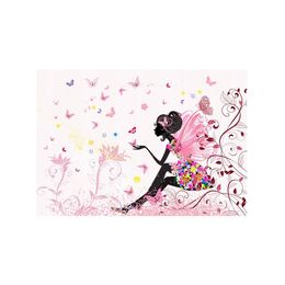 WALLARENA Fototapete Kinder M&auml;dchen in Rosa | Gr.: 400 x 280 cm
