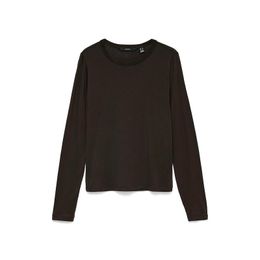 V&eacute;ro Moda Vero Moda Damen Langarmshirt &raquo;VMADA LS TOP JRS NOOS&laquo; Materialmix, regular fit braun M