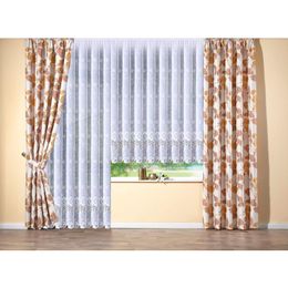 Stickereien Plauen Gardine &raquo;Rebe&laquo; Kr&auml;uselband 1 Stk. tlg. wei&szlig; Sabl&eacute;, Polyester 145cm, Kr&auml;uselband, 300cm