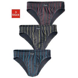 Le Jogger Herren Le Jogger Slip Packung, 3 Stk. mit kontrastfarbenen Streifen bunt 4, 3 Stk.