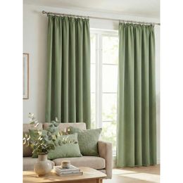 WIRTH Vorhang &raquo;Dim out&laquo; Kr&auml;uselband 1 Stk. tlg. gr&uuml;n Polyester 150cm, Kr&auml;uselband, 145cm