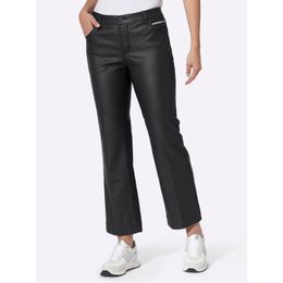 Heine Damen Ankle-Jeans, Schwarz, Gr. 44, Mode, Material: Baumwolle