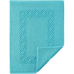 Egeria Badematte &raquo;Denver&laquo; H&ouml;he 8 mm beidseitig nutzbar fu&szlig;bodenheizungsgeeignet blau Baumwolle rechteckig (50cm x 70cm ), 1 Stk.