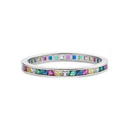 Bruno Banani Damen Fingerring &raquo;Schmuck Geschenk Silber 925 Damenring Memoire Regenbogen&laquo; mit Zirkonia (synth.) bunt 59, Silber 925 (Sterlingsilber), 