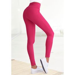 Lascana Damen Lascana Leggings mit breitem B&uuml;ndchen pink 36/38, N-Gr
