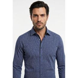 OLYMP Herren OLYMP Langarmhemd &raquo;24/7 - Level 5&laquo; Atmungsaktiv, dehnbar, body fit, New York Kentkragen, Flex Jersey blau 45, N-Gr