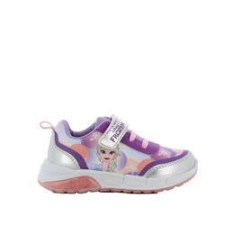 Disney Frozen Sneaker mit Frozen Anna und Elsa Motiv, in Silber - Leuchtende Sohle | Gr.: 26