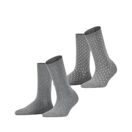 Esprit Herren Socken &raquo;Fine Dot&laquo; 2 Paar, mit Punkten, schmales B&uuml;ndchen, Baumwoll-Mix grau 35-38
