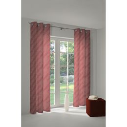 Adam Vorhang &raquo;Argentinian Criolla&laquo; &Ouml;sen 1 Stk. tlg. aus 100% Bio-Baumwolle rot Jacquard, Baumwolle (Bio-Baumwolle) 145cm, &Ouml;sen, 145cm