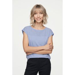 V&eacute;ro Moda Vero Moda Damen Spitzentop &raquo;VMJANNI CS BOAT NECK TOP JRS GA&laquo; Baumwolle blau XS