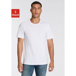BOSS Herren BOSS T-Shirt &raquo;5 Pack Authentic&laquo; 5 Stk. Basic, Rundhals Sparpackung Set Logo wei&szlig; XXL