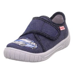 Superfit Jungen Hausschuh &raquo;BILL, WMS: mittel&laquo; Kindergartenschuh mit Klettverschluss, Gr&ouml;&szlig;enschablone zum Download blau 34