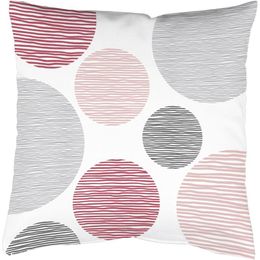 Home Wohnideen Dekokissen &raquo;BORDEN&laquo; Kissenh&uuml;lle mit F&uuml;llung, 1 St&uuml;ck rosa Polyester B/L: 40cm x 40cm, 1 Stk.