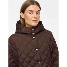 Vila Damen Steppjacke &raquo;VITATE L/S HOODED JACKET - NOOS&laquo; mit Kapuze Kunstfaser braun 38
