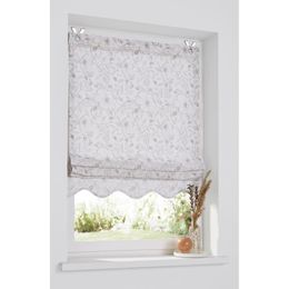 Kutti Raffrollo &raquo;Finja&laquo; mit Hakenaufh&auml;ngung ohne Bohren freih&auml;ngend blickdicht, Baumwolle, Hakenaufh&auml;ngung beige Obermaterial: 100% Baumwolle 140cm, 