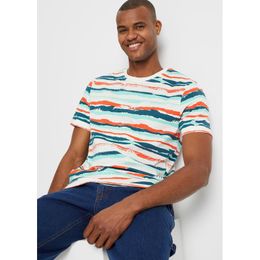 bonprix Herren bonprix T-Shirt Regular Fit, Kurzarm, bunt gestreift, aus Baumwolle 52/54 (L)