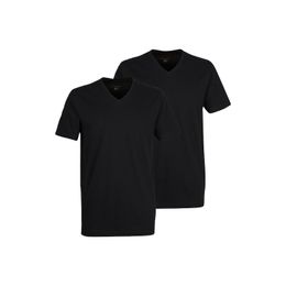 Bugatti Herren Bugatti T-Shirt &raquo;Bari&laquo; V-Ausschnitt, Kurzarm, basic, Baumwolle, weich, atmungsaktiv schwarz 52