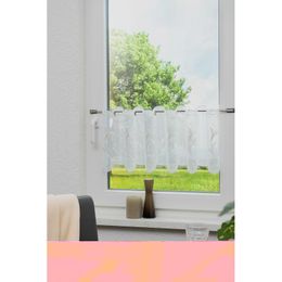 Stickereien Plauen Panneaux &raquo;Luana&laquo; Stangendurchzug 1 Stk. tlg. wei&szlig; Voile, Polyester 30cm, Stangendurchzug, 95cm