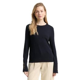 Tom Tailor Damen Tom Tailor Rundhalspullover mit Knopf-Details XXL