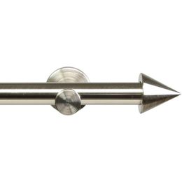 Liedeco Gardinenstange &raquo;Modern Line Kegel&laquo; &Oslash; 16 mm 1 l&auml;ufig-l&auml;ufig Fixma&szlig; silber Metall B/L: 120cm &Oslash; 16mm, 1 l&auml;ufig