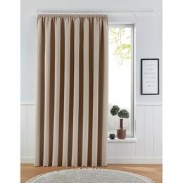 OTTO home Verdunkelungsvorhang &raquo;Solana&laquo; Kr&auml;uselband 1 Stk. tlg. Breite 280 cm, &Uuml;berbreite, einfarbig, Raumteiler beige Polyester 225cm, Kr&auml;uselband, 