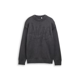 Tom Tailor Herren Tom Tailor Strickpullover im Washed-Look grau 176
