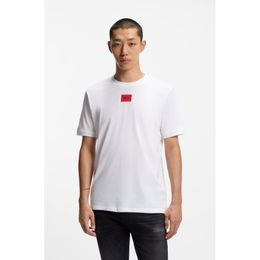 Hugo Herren Hugo T-Shirt &raquo;Diragolino&laquo; Rundhalsausschnitt, Regular Fit, Logo-Label wei&szlig; XL