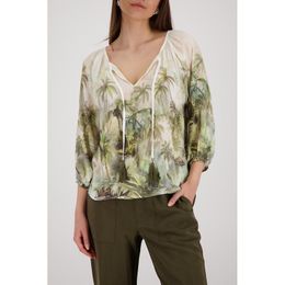 monari Damen Schlupfbluse &raquo;Bluse Tropical Allover&laquo; Regular fit mit tropischem Print bunt 34
