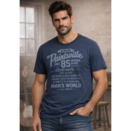 MAN'S WORLD Man's World Herren T-Shirt Kurzarm, mit stylischem Print, Rundhalsausschnitt, aus Baumwolle blau L (52/54)