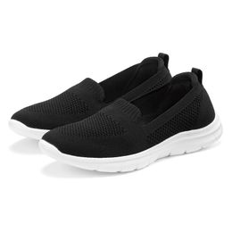 Lascana M&auml;dchen Lascana Slipper &raquo;Halbschuh, Sneaker, Slip-On-Sneaker,&laquo; aus bequemen Textil-Material zum Reinschl&uuml;pfen VEGAN schwarz 40