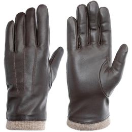 Pearlwood Damen Pearlwood Lederhandschuhe &raquo;Daisy&laquo; Touchscreenf&auml;hig - mit 10 Fingern bedienbar, Ziern&auml;hte braun 7