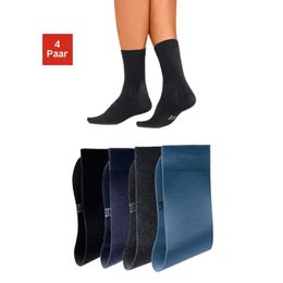 H.I.S. H.I.S Herren Basicsocken Packung, 4 Stk. tlg. mit hohem Baumwollanteil blau 39-42