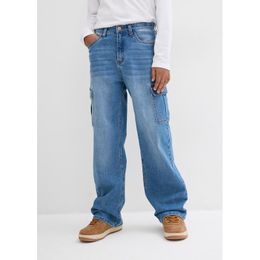 bonprix Kinder bonprix Loose-fit-Jeans Baggy-Schnitt, mit sechs Taschen, aus Baumwolle mit Elasthan 164, N-Gr