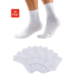 H.I.S. H.I.S Damen Basicsocken &raquo;Damen Herren Business Socken, Anzugsocken ohne Gummibund&laquo; Packung, 10 Stk. tlg. mit eingestrickten Symbolen wei&szlig; 39-42